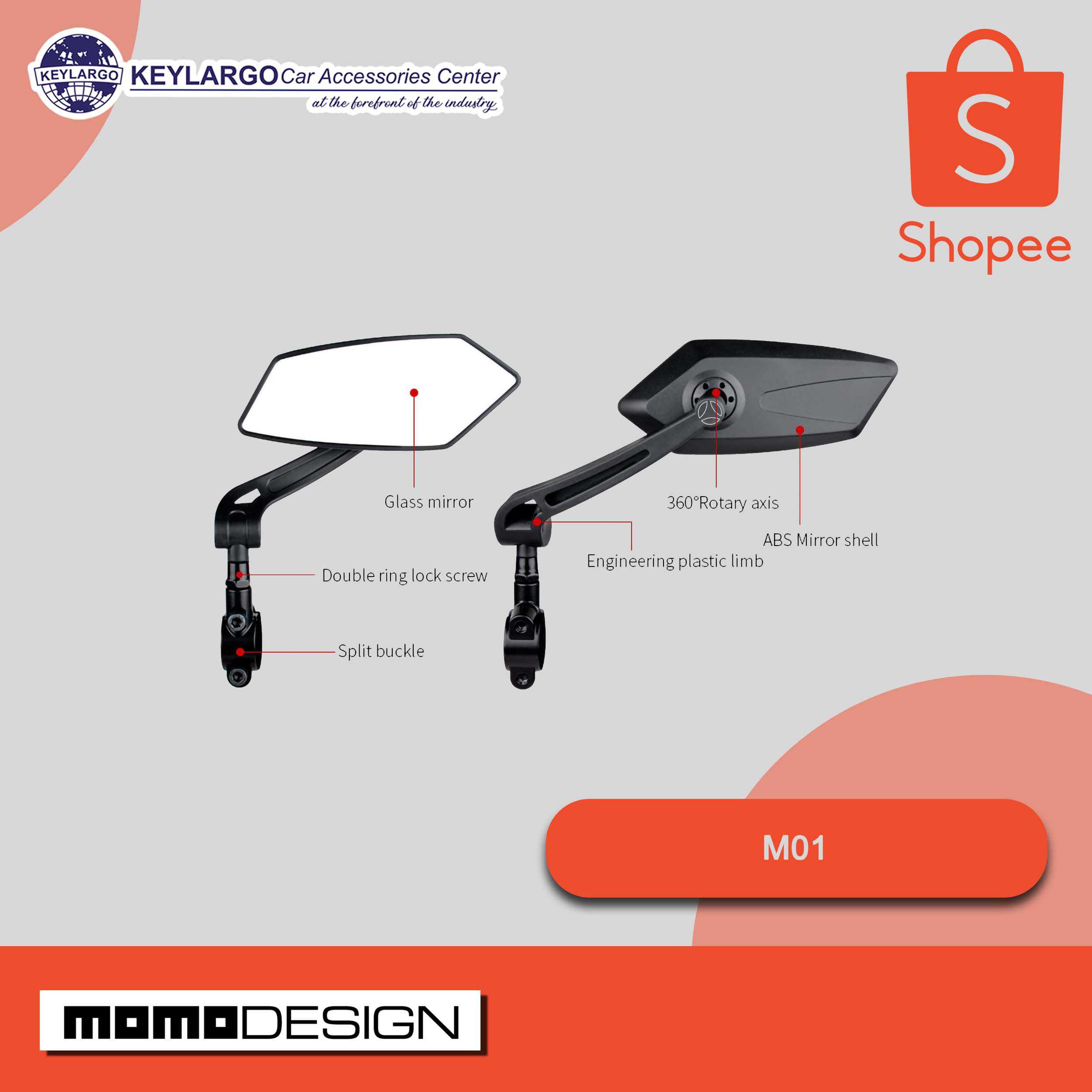 MOMO DESIGN M01 MIRRORS (BIKE) | Shopee Philippines