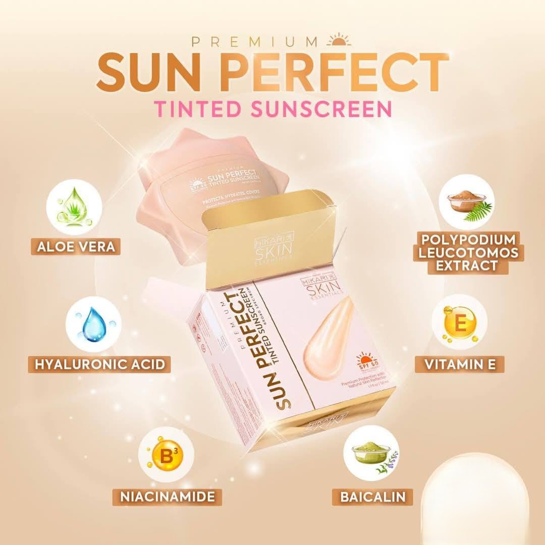 NEW HIKARI PREMIUM SUN PERFECT TINTED SUNSCREEN - BROAD SPECTRUM (SPF50 ...