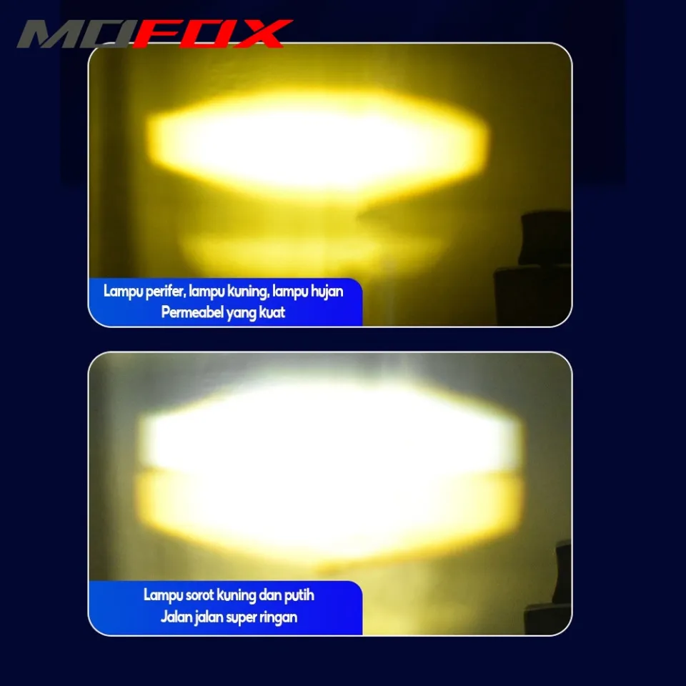 MOFOX P4 Motorcycle Mini Driving Light 60W Dual Color High/Low Beam MDL Waterproof Auxiliary ...