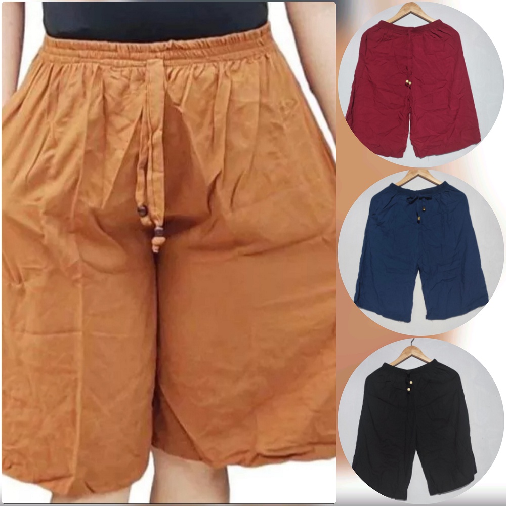 Capri Pants Tokong Wide Leg Cotton 3/4 Pants | Shopee Philippines