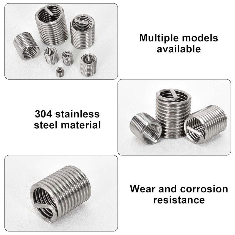 150PCS M3-M8 Wire Thread Inserts Steel Sheath Helicoil Type Screw ...