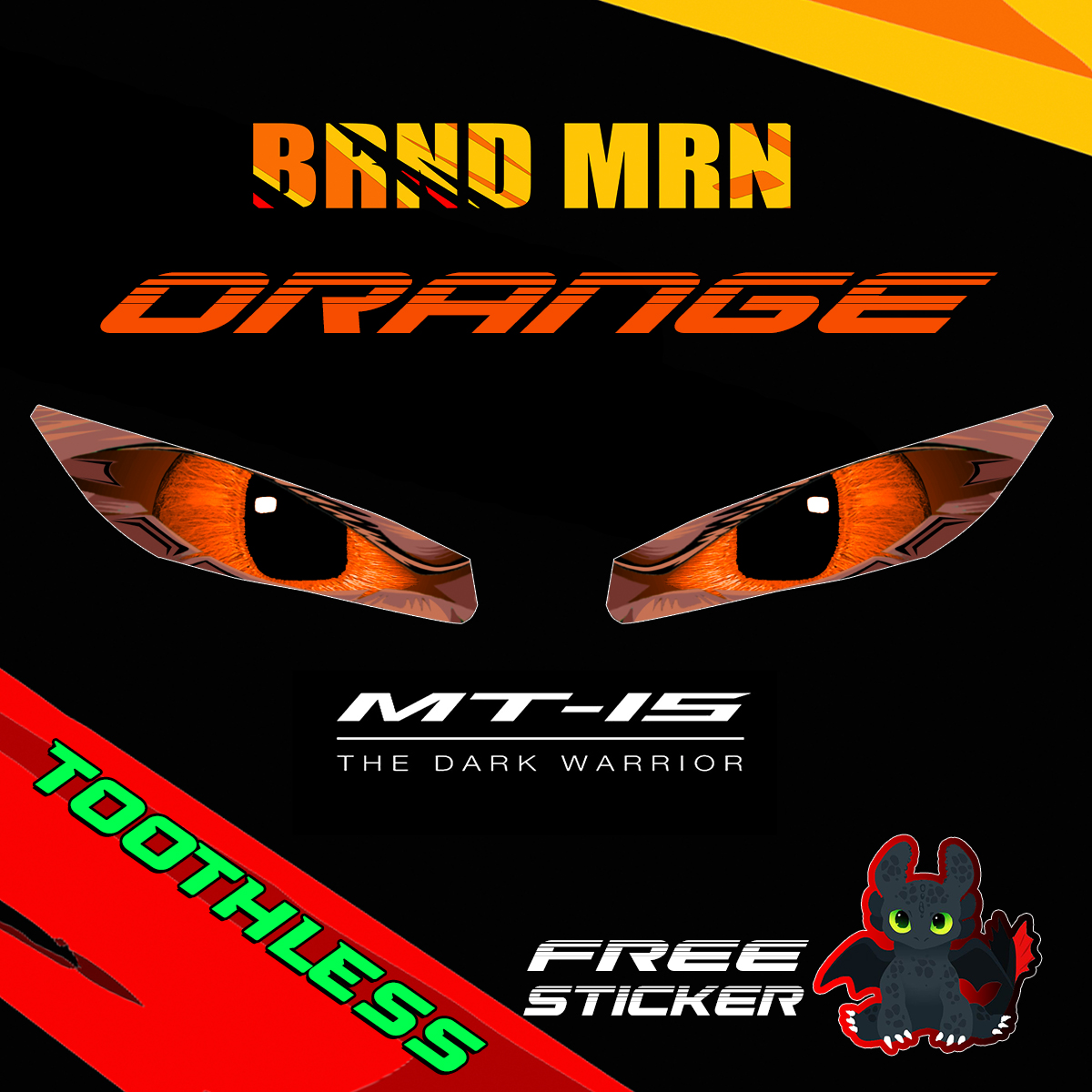 YAMAHA MT-15 TOOTHLESS EYE DECAL CLEAR STICKER TINT PROTECTOR NEW ...