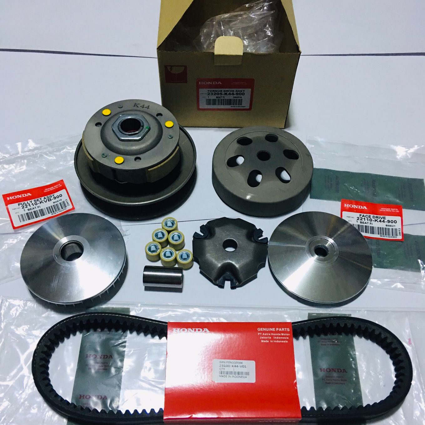 CVT SET GENUINE HONDA BEAT FI(Pulley set + Driveface + Belt +Torque ...