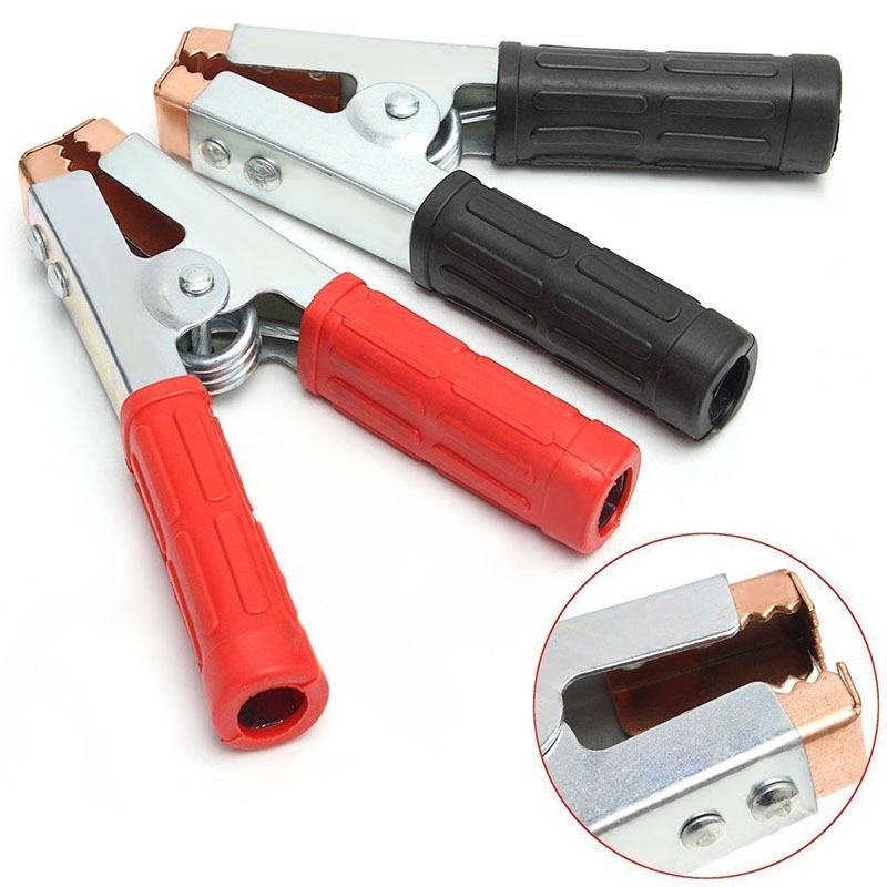 2PCS Car Battery Cable Alligator Clip Copper-Plated Battery Connecting ...
