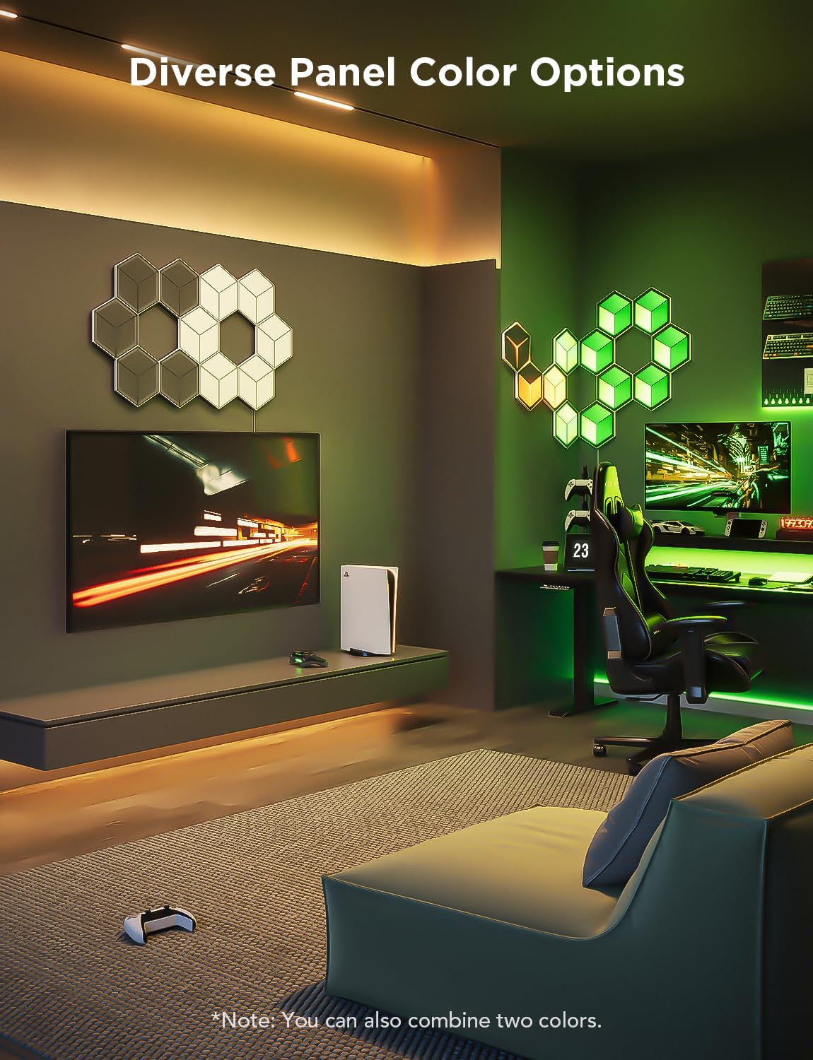 Govee Glide Hexagon Ultra LED 10 Light Panels RGBIC 3D Hexa Ultra Wall ...