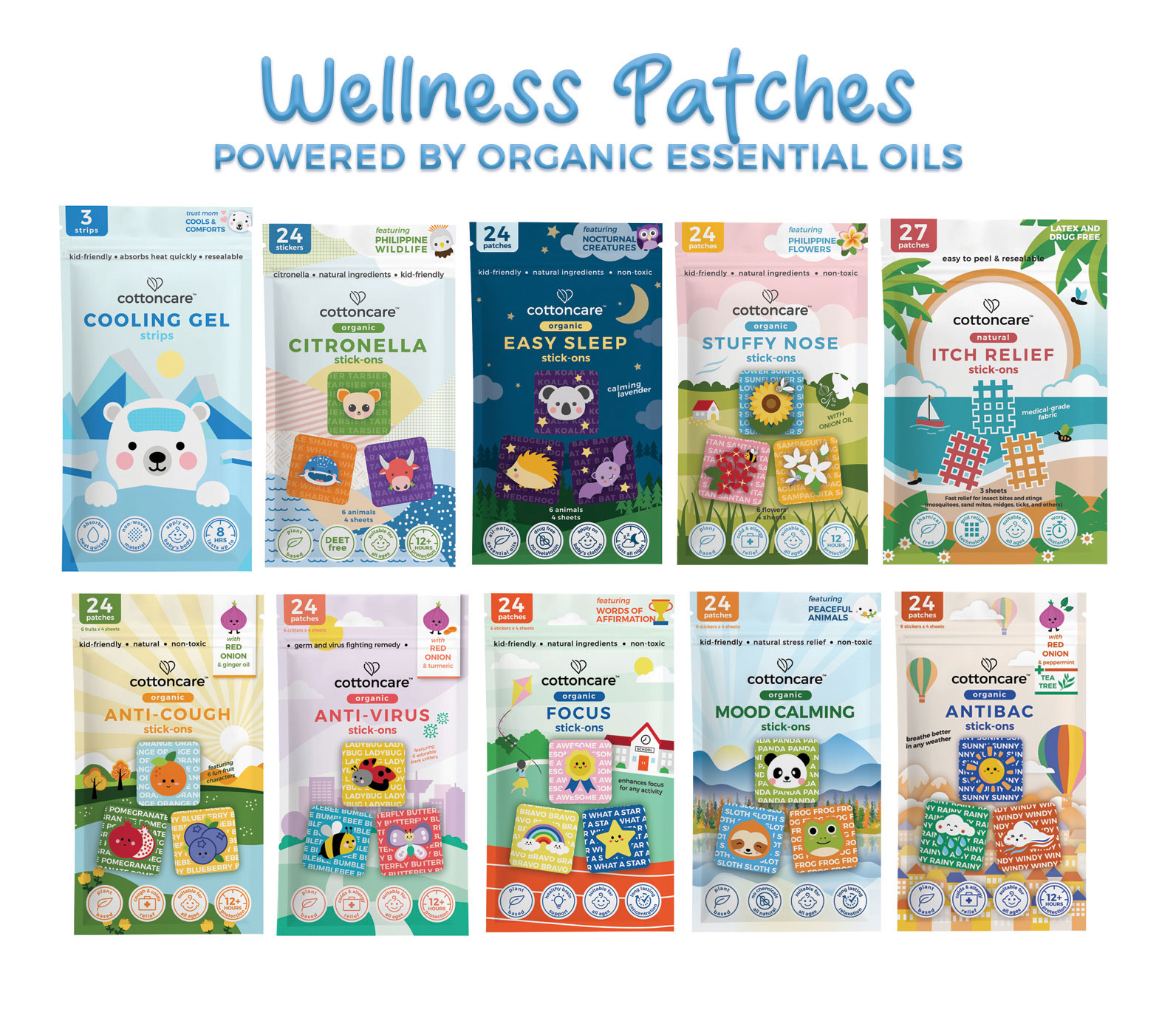 Cottoncare™ (48pcs) Organic Antibac Tea Tree Stick Ons Sticker Patch ...