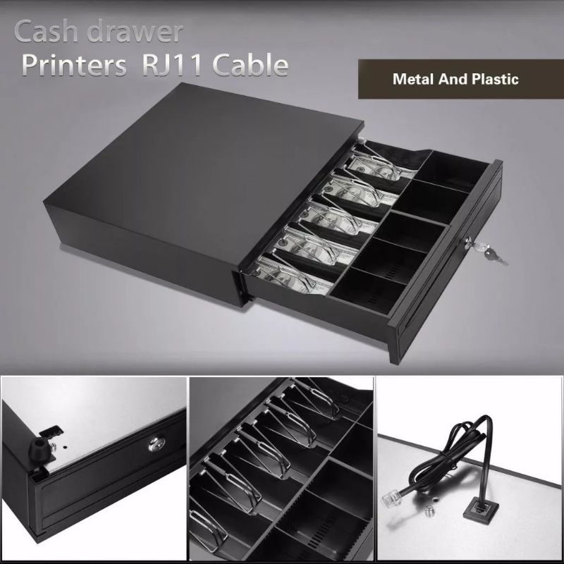 Expose Cash Box Cash Drawer Box Key Lock With 5 Bill 5 Coin Tray Money ...