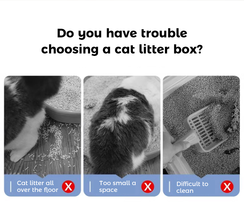 Cat Litter Box Pet Covered House With Scooper Cat Poop Box Free Cat ...