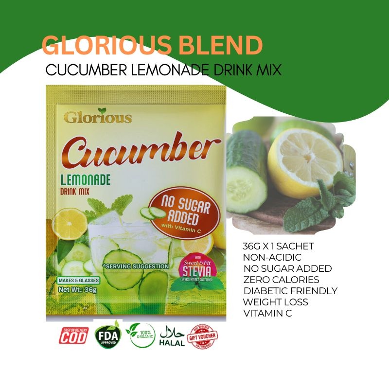 Glorious Blend Cucumber Lemonade 36g No Sugar Added with Vitamin C ...