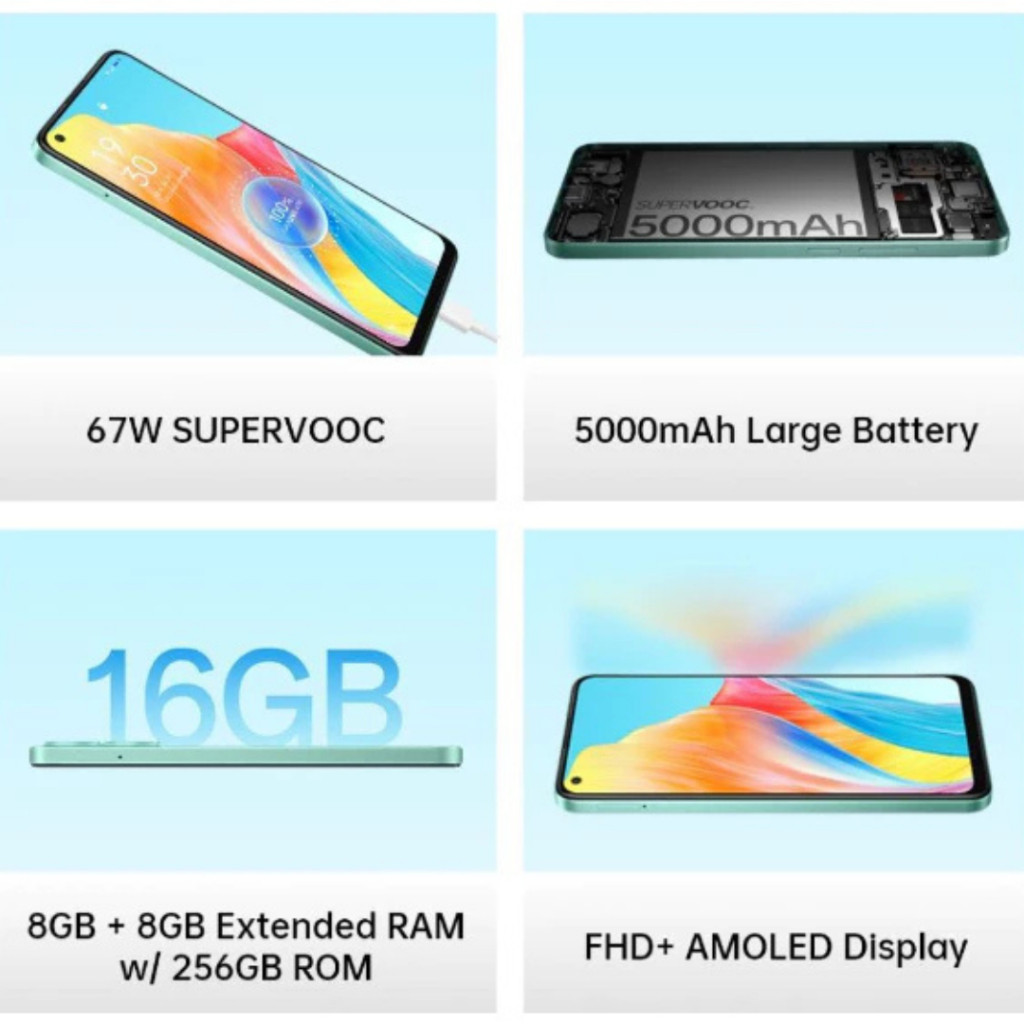 𝑶𝑷𝑷𝑶 A78 Smartphone l 8GB RAM + 256GB ROM | 67W SUPERVOOC | 5000mAh ...