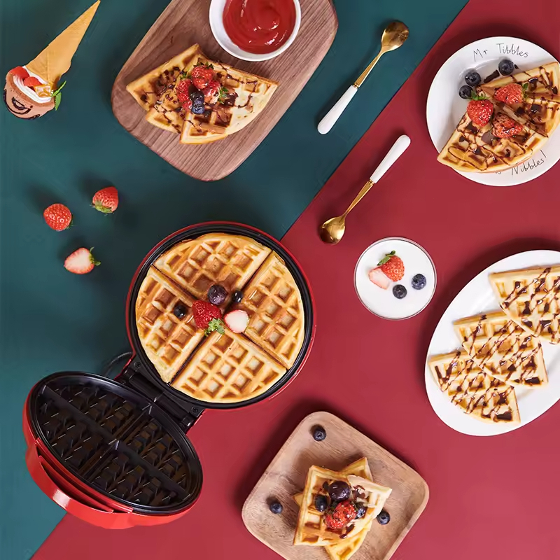 Mini Waffle Maker Non-Stick Pan Circular Bakeware Small Pancake Cookies ...
