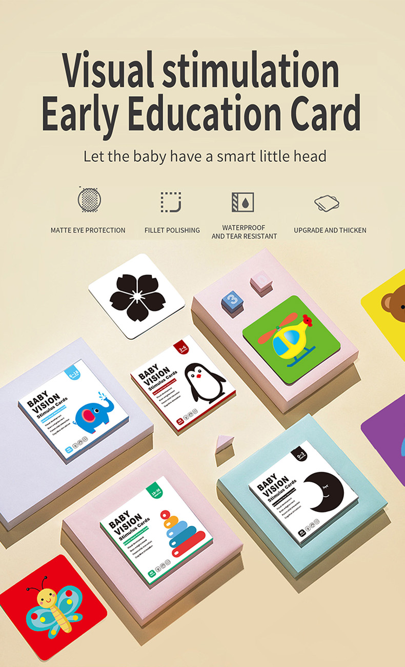 Baby Pro Baby Visual Stimulation Cards for Ages 0-36 months Black/White ...