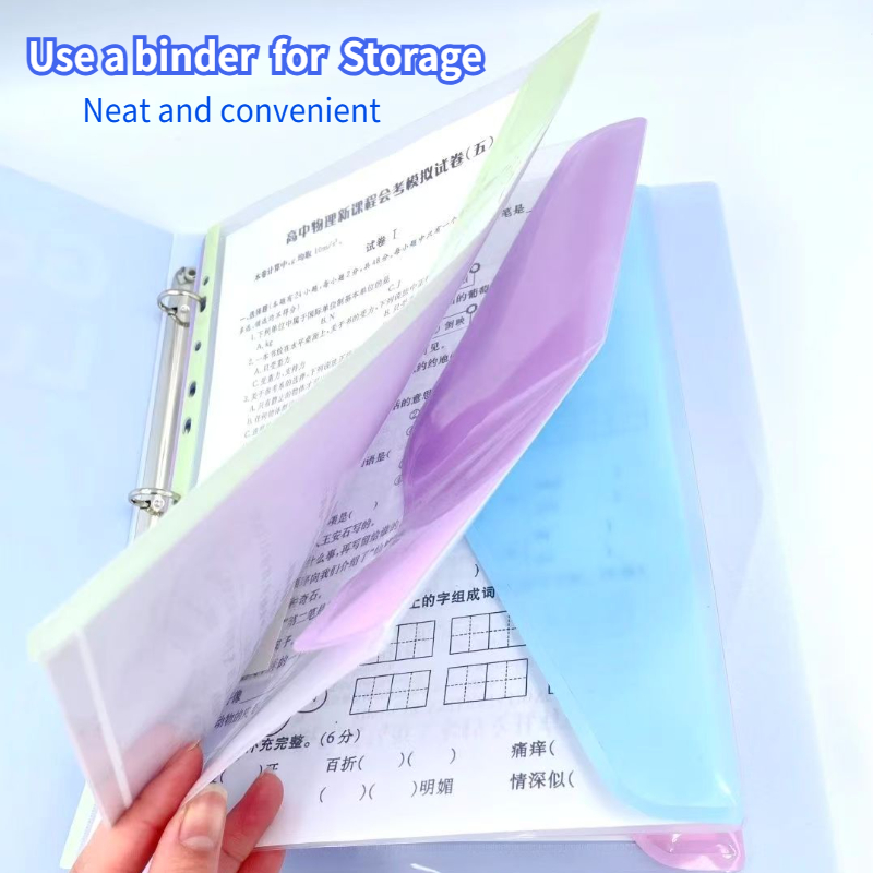 A4 File Bag 11Hole Loose Leaf Bag for 2/3/4 Ring Binder Transparent ...