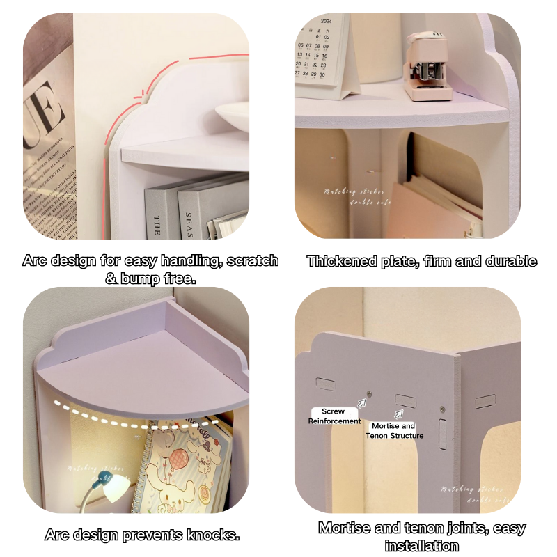 3 Tier Corner Desk Organizer Space Saving Storage Rack Shelf for Office ...
