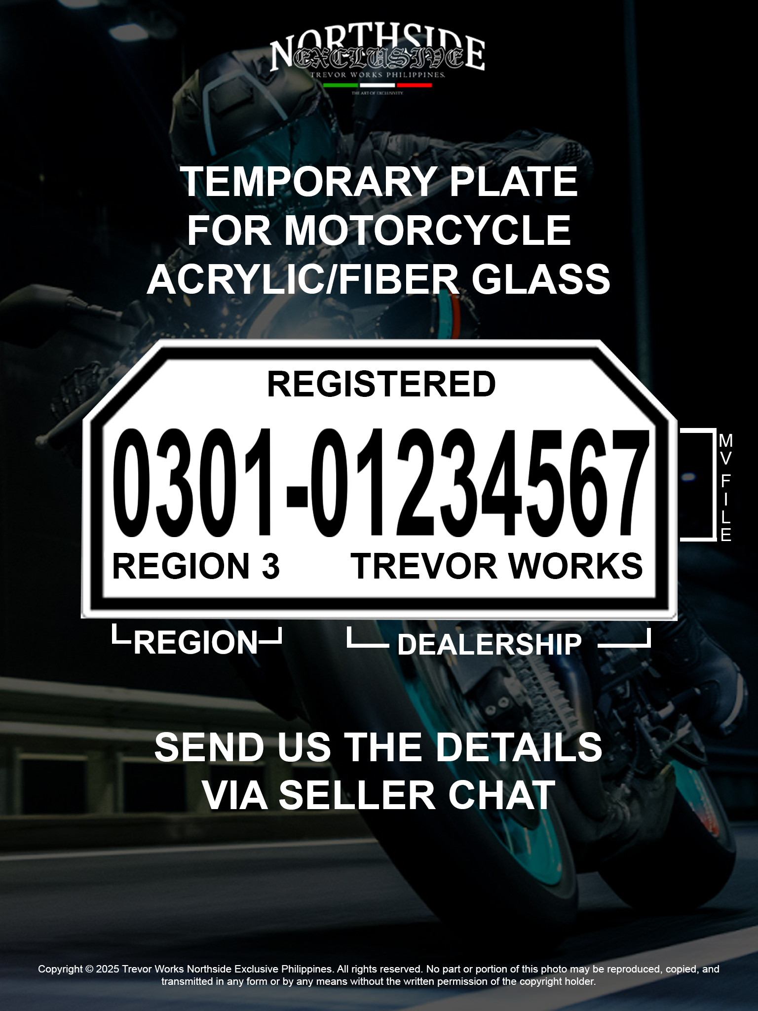 Temporary Plate, Virtual Plate , For Registration Plate for Motorcycle ...