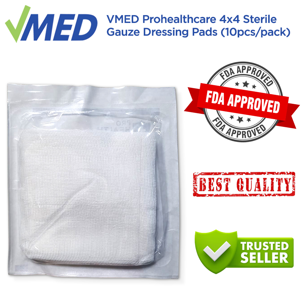 VMED Prohealthcare Sterile 4x4 Gauze Pads (10pcs/pack) - 1 Pack Only | Shopee Philippines