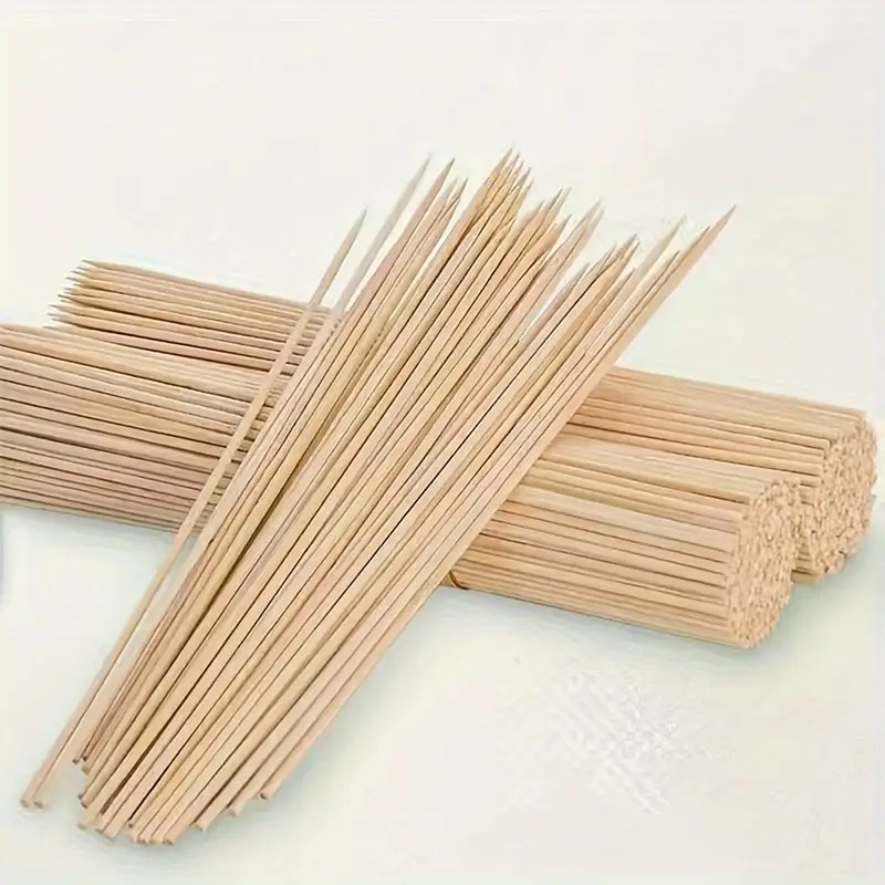100pcs Bamboo Stick Disposable Barbecue Stick Outdoor Barbecue Party ...
