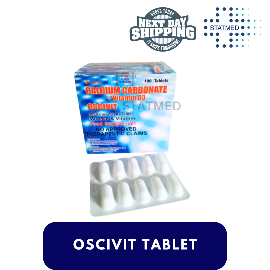 Oscivit Tablet Calcium Carbonate 1250mg + Vitamin D3 250 IU Food ...