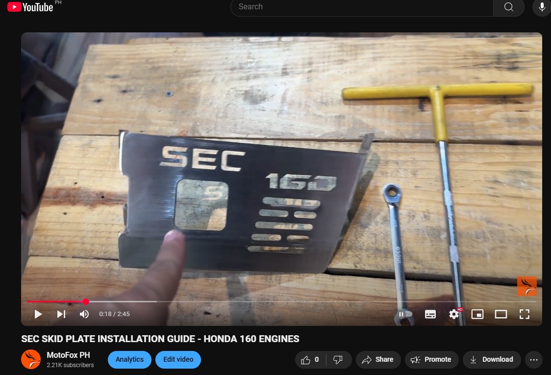 SEC Skid Plate V3 / Engine Guard for Honda ADV 160 / PCX 160 / Click ...