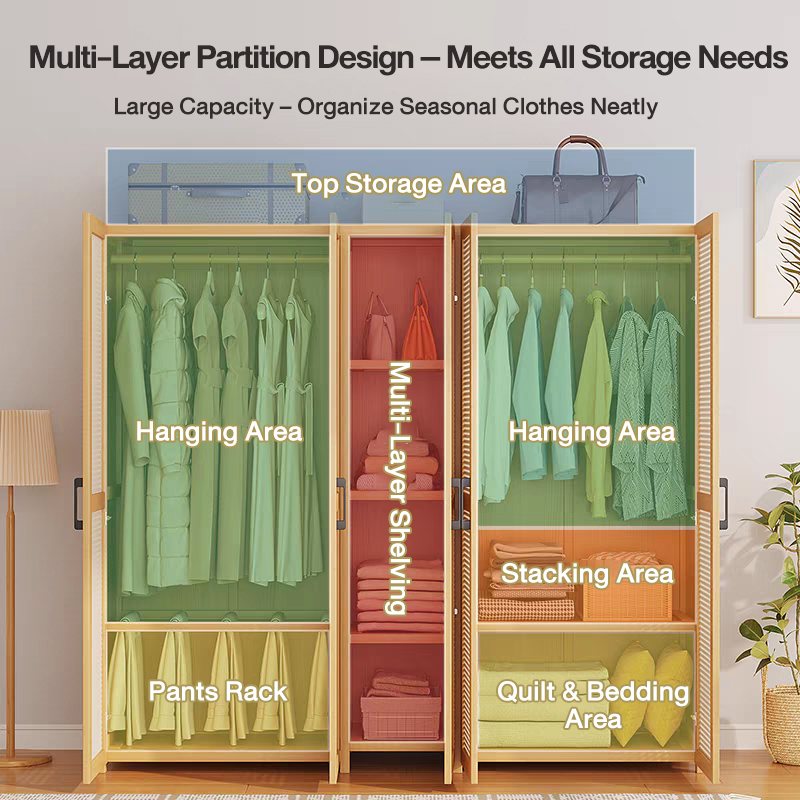 COD Nordic Bamboo Wardrobe with Rattan Door Team Kahoy Muji Style Space ...