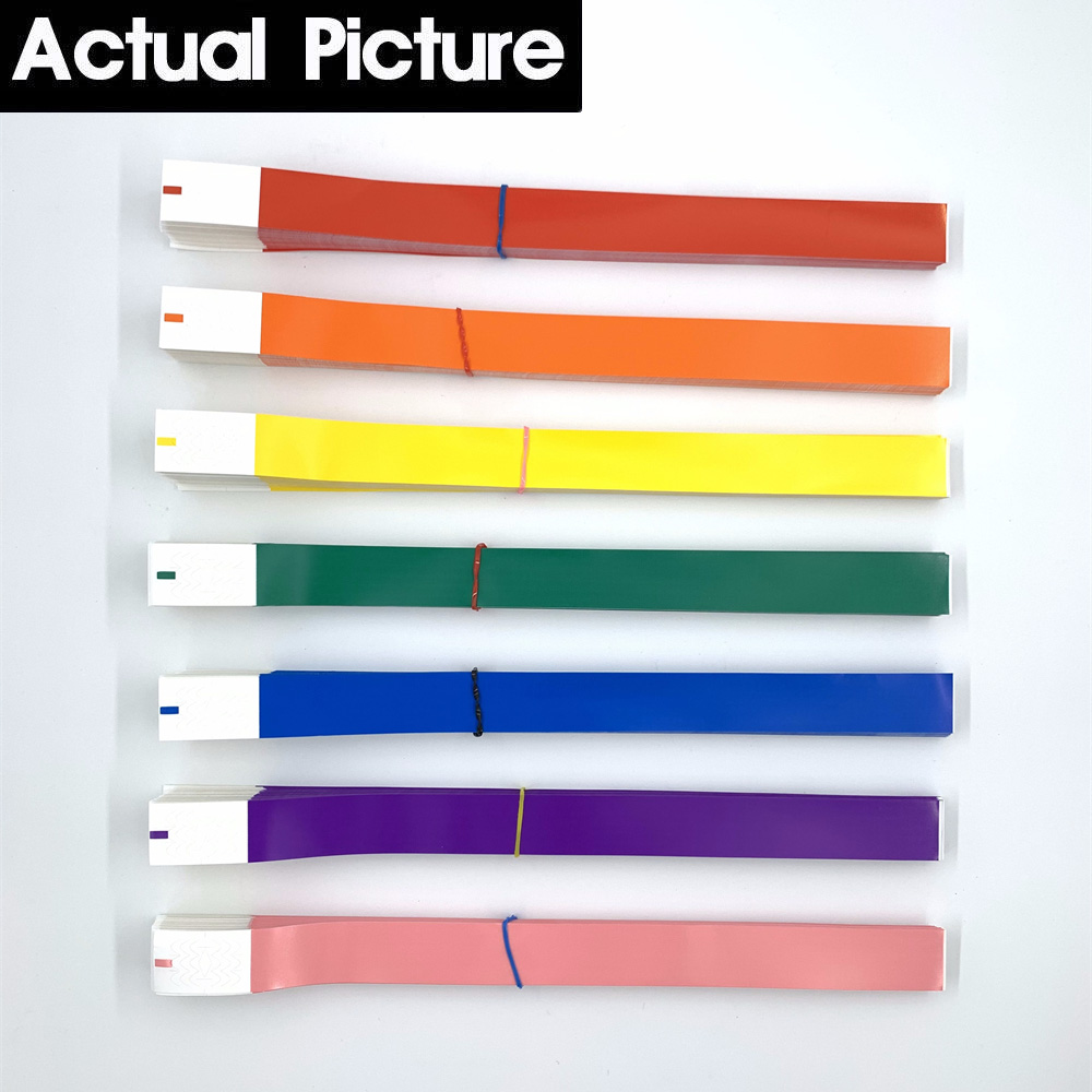 100PCs Colorful Waterproof Wrist Band Disposable Event Wristband Sticky ...