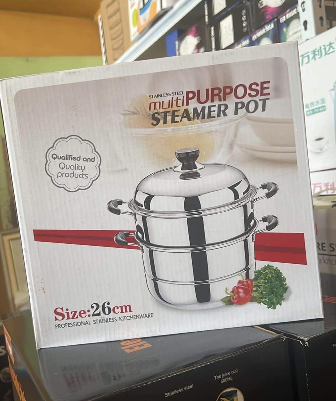 26cm 3 Layer /28cm 2 Layer Steamer Stainless Steel Cooking pots ...