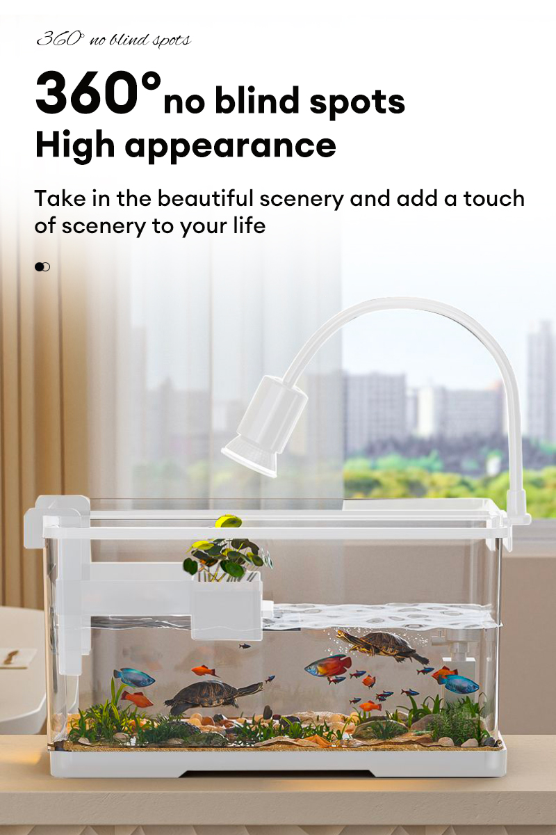 Mini Betta Fish Tank – Guppy Aquarium Turtle Tank Small Landscape ...