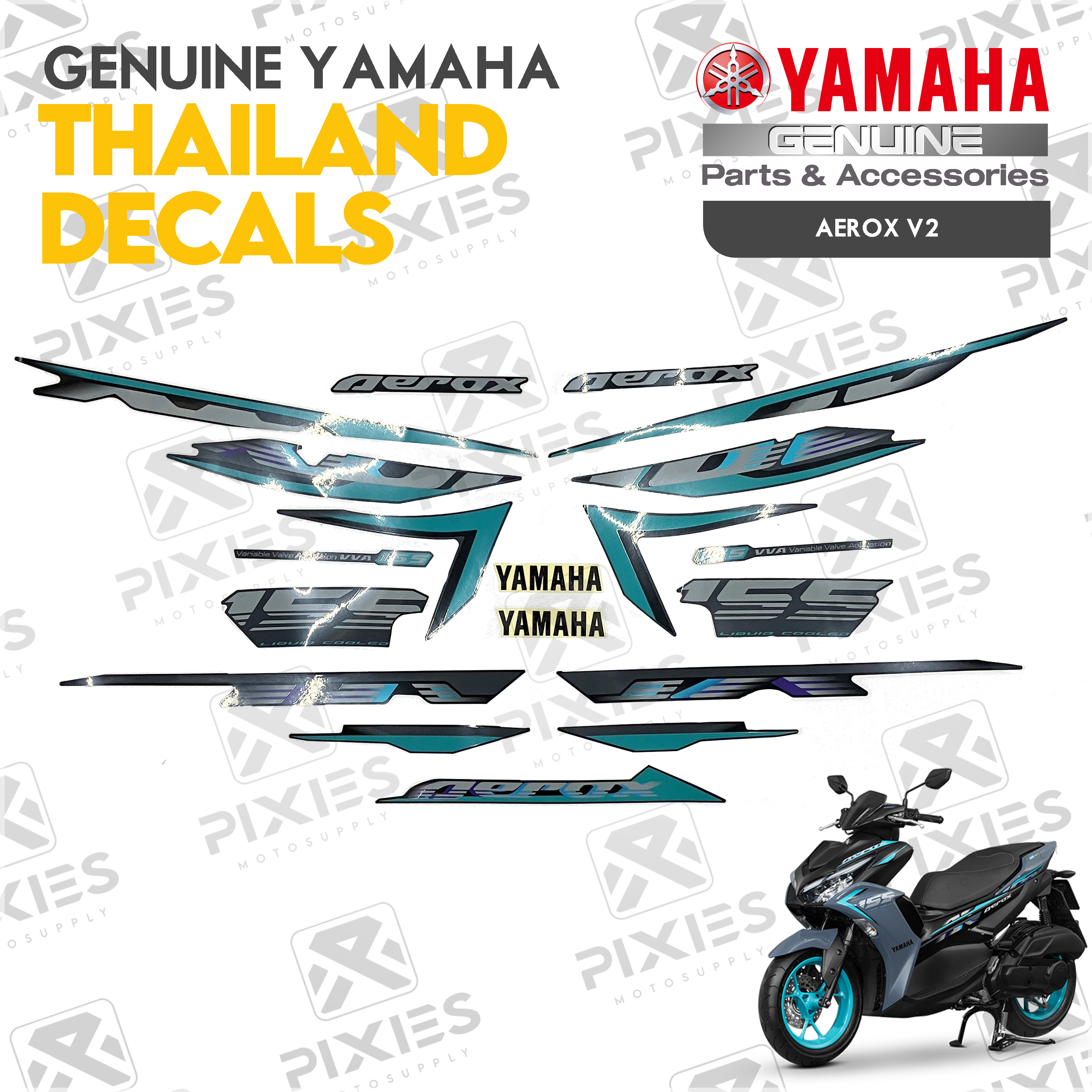 YAMAHA AEROX V2 THAILAND DECALS STICKER SET FOR YAMAHA AEROX VERSION 2 ...