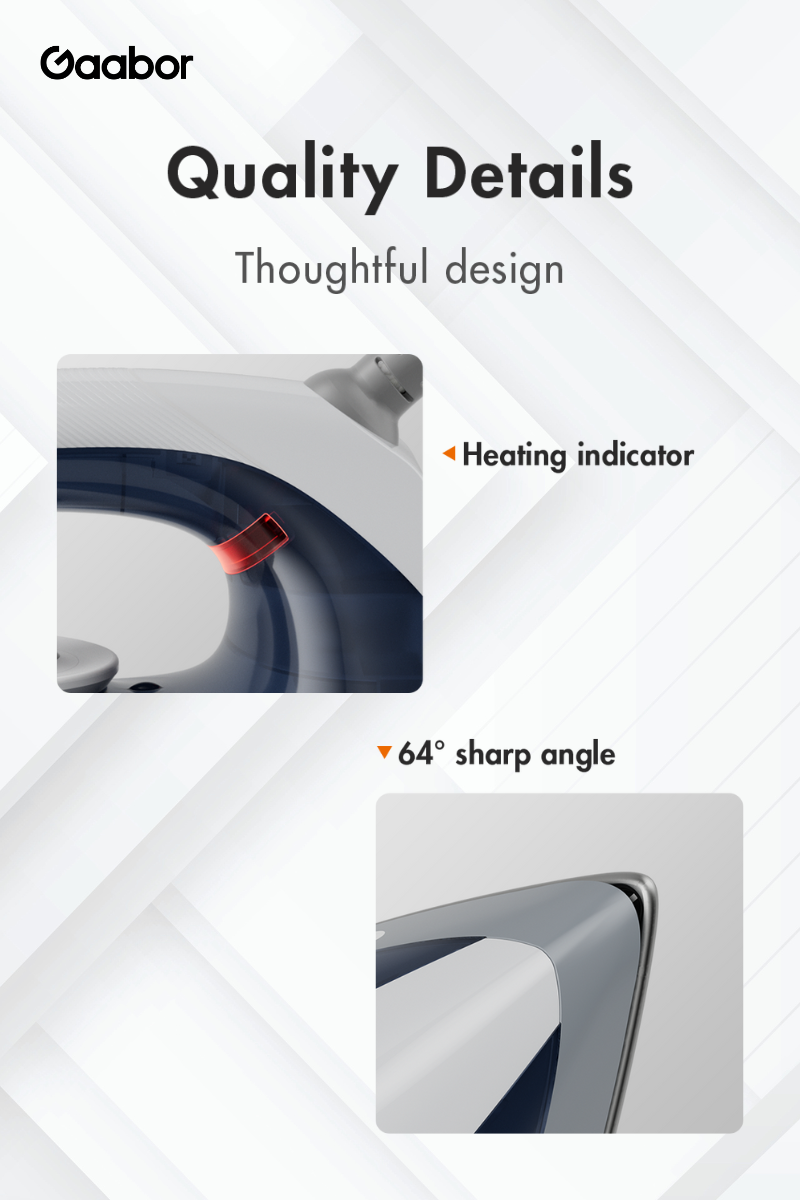 Gaabor 1200W Electric Iron with Temperature Control Teflon Soleplate ...