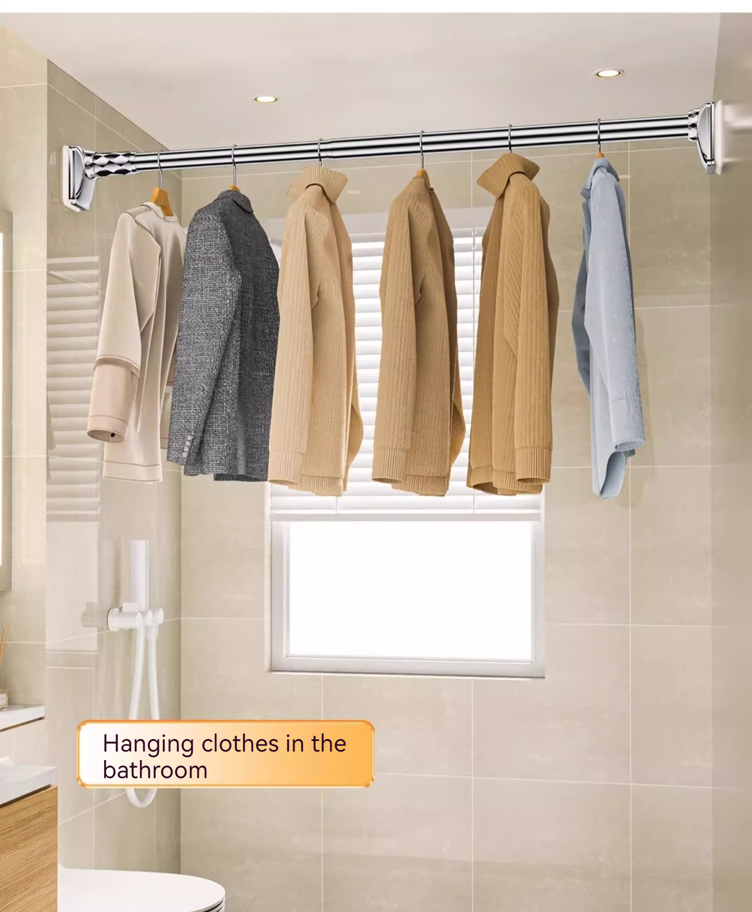 Up To 4.5m adjustable curtain rod extendable shower sampayan heavy ...