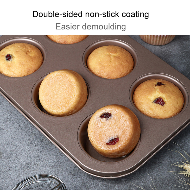 6/12 Cup Round Muffin Pan Non-Stick Dessert Baking Molder Cupcake ...