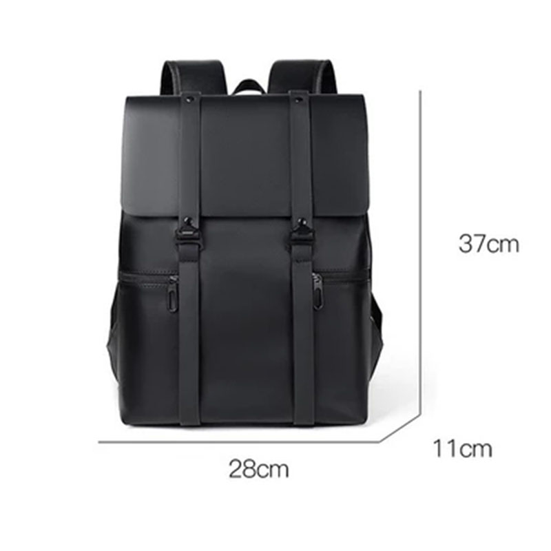 High quality waterproof men's backpack PU leather large capacity ...