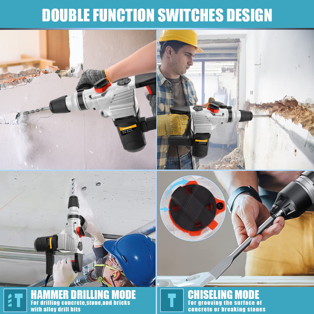 7000W Rotary Hammer Drill Chipping Gun Drill Hammer Chipping Hammer ...