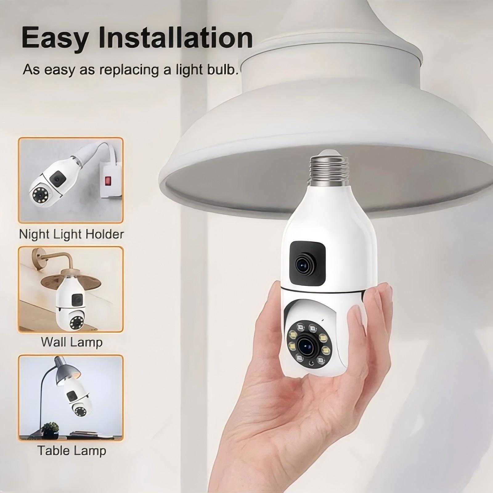 V380 PRO CCTV Bulb Camera Auto Tracking 1080P Night Vision Wireless ...