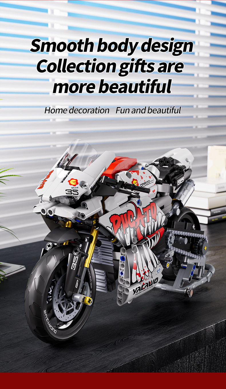 1:10 Motorcycle Building Blocks Set Building Blocks Compatible Model ...