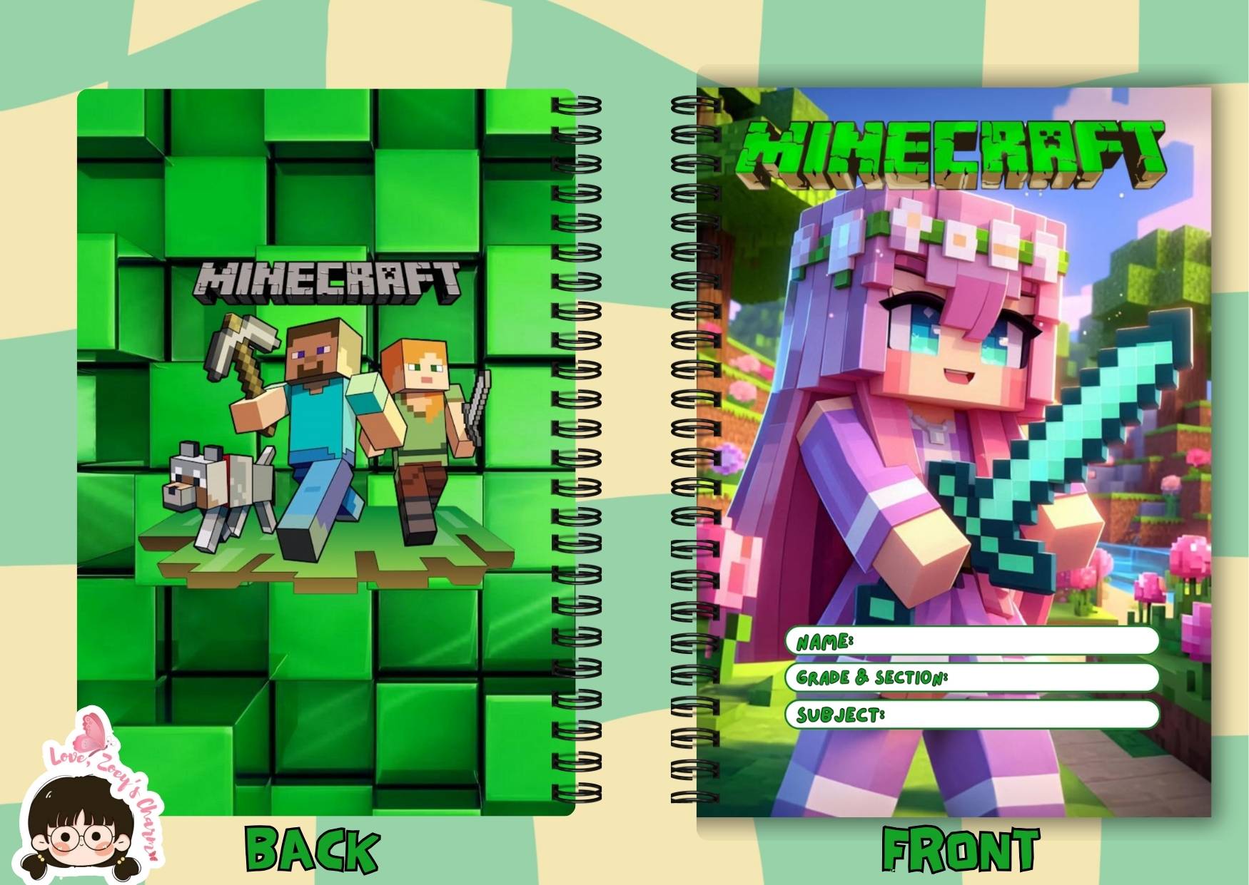 MINECRAFT NOTEBOOK DOUBLE LOOP WIRE | Shopee Philippines