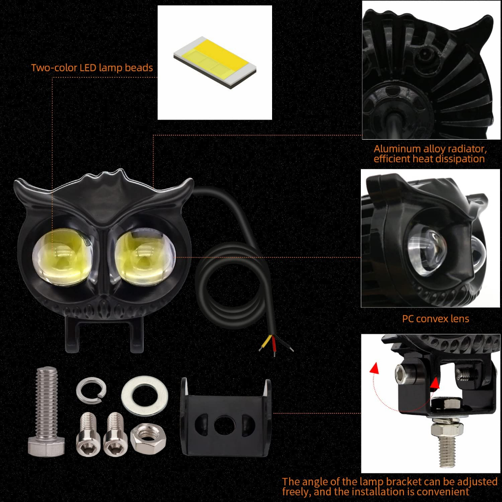 ATTO mdl Mini Driving Light Motorcycle 2 Colors led High Low Beam 12000lm owl ilaw sa motor ...