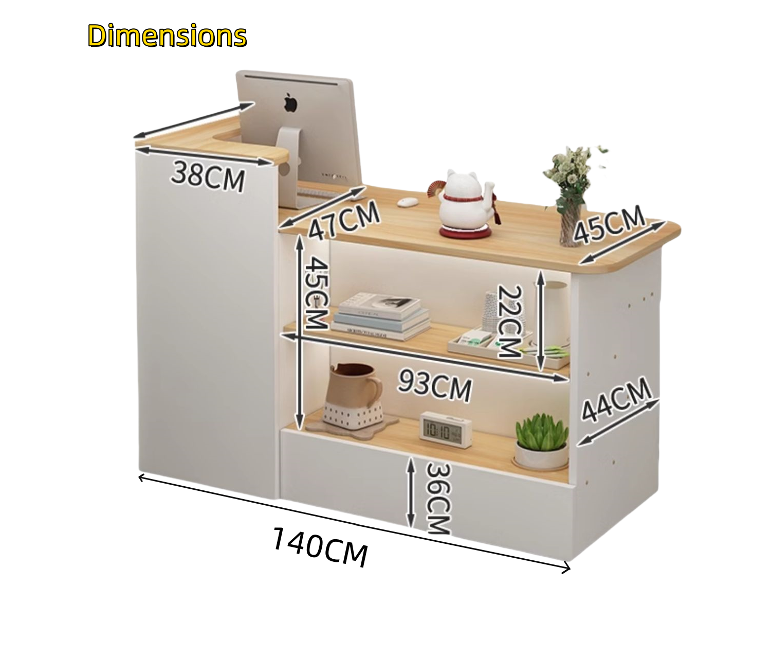 HOMETOPIA Bar Counter Cash Register Front Desk Reception Desk ...