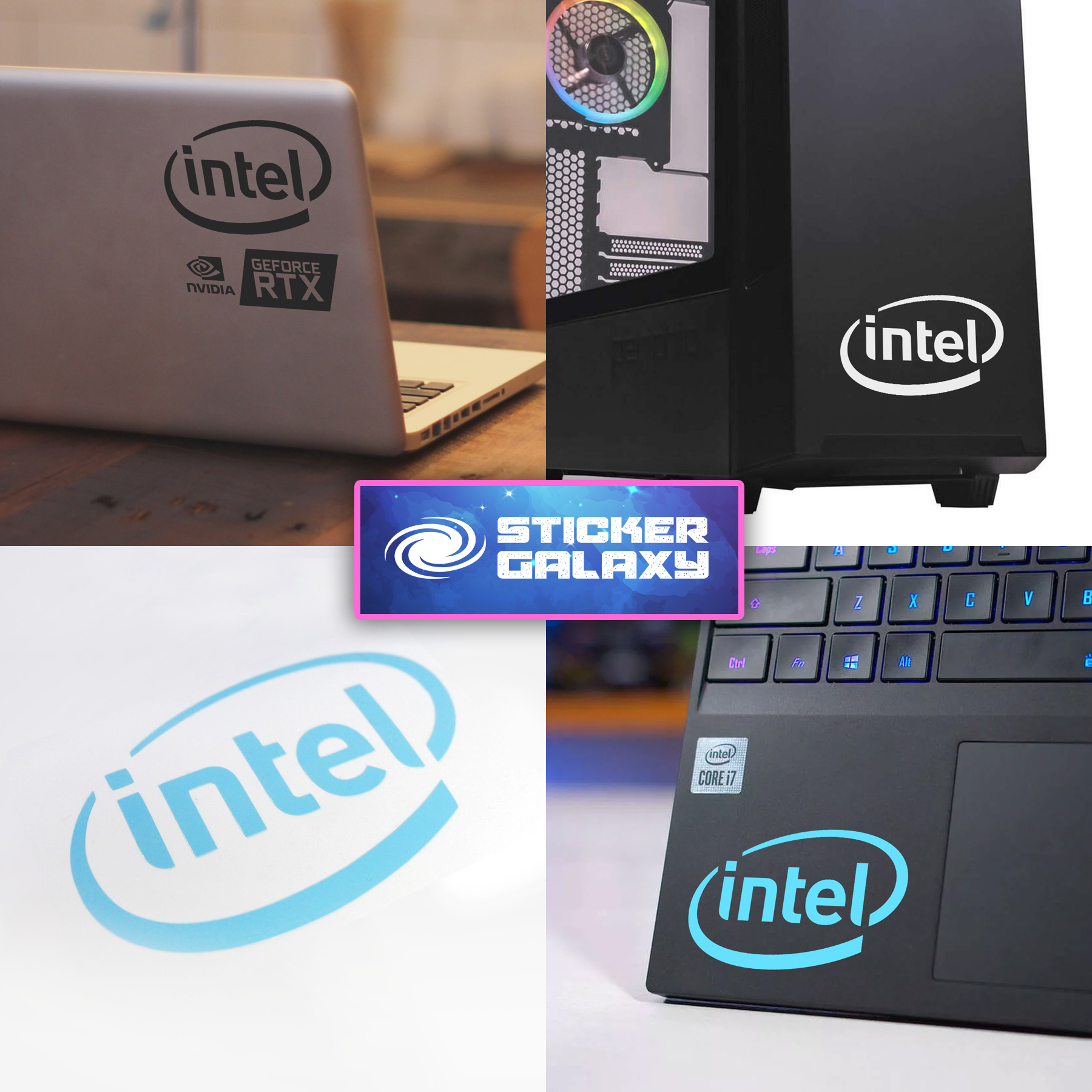 Intel WATERPROOF STICKER for pc gamer for pc case, laptop, cellphone ...