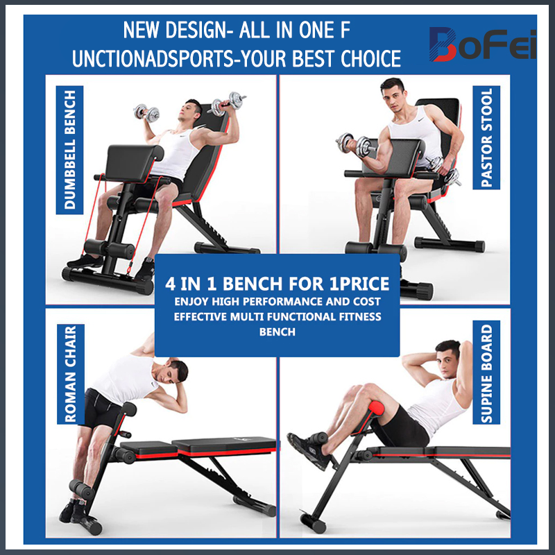 Adjustable Dumbbell Bench 4 IN 1 Sit-up Bench Press Chair Gym Bench ...