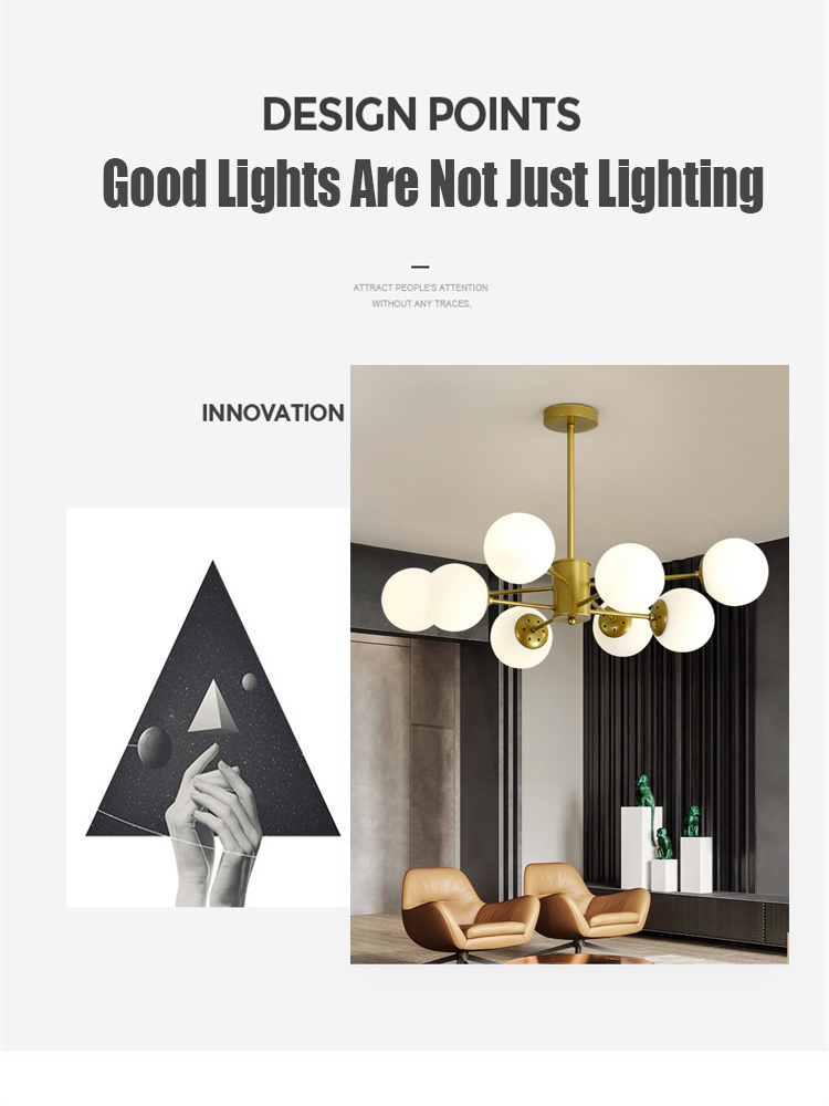 Modern Ceiling Chandelier For Living Room Pendant Lamp Tri Color Haging ...