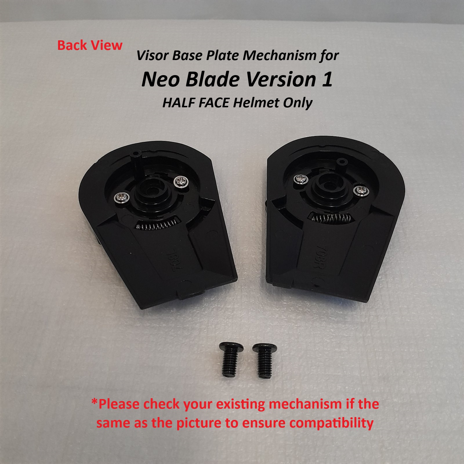 Spyder Neo Blade Version1 and Sec Reflux Half Face Helmet Visor Base ...