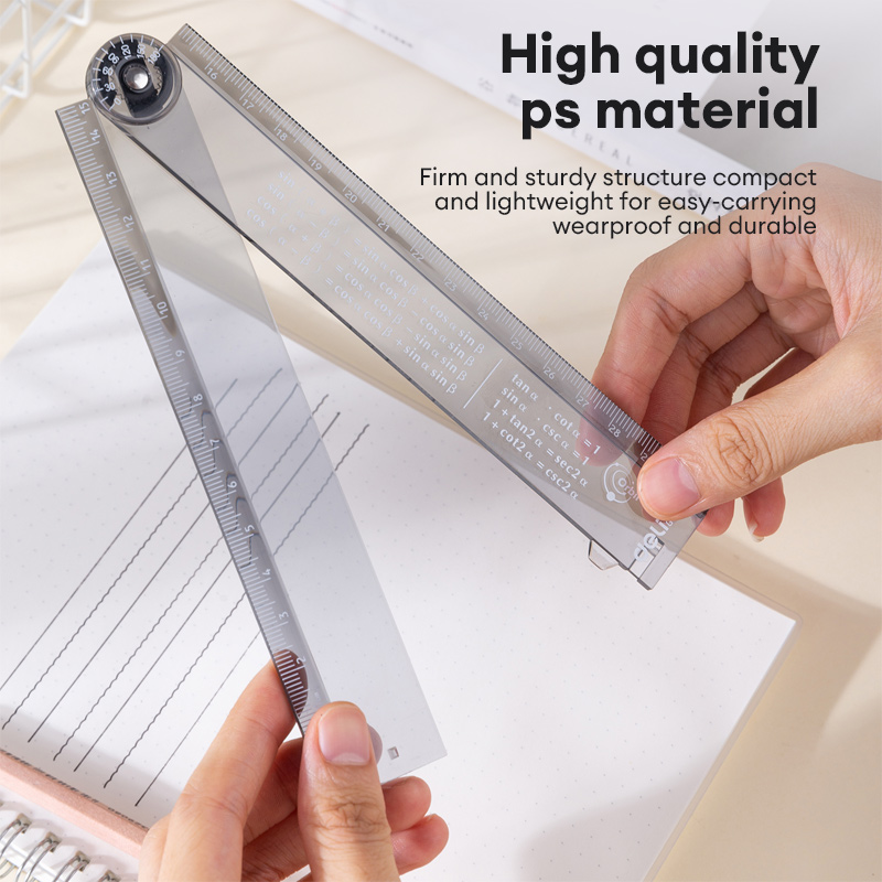 Deli 30cm Ruler Plastic Rotating Folding Ruler Student Stationery ...