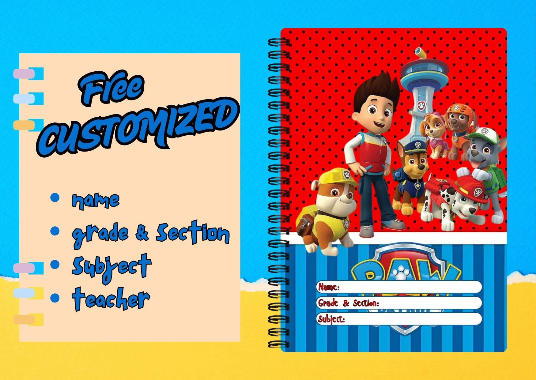 PAW PATROL NOTEBOOK DOUBLE LOOP | Shopee Philippines