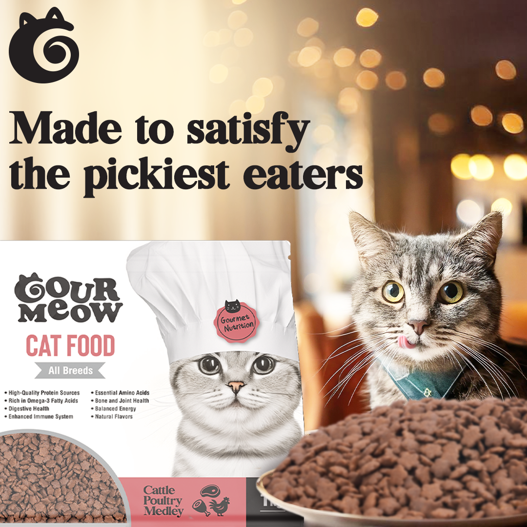 GourMeow Adult Cat Dry Food Cattle Poultry and Seafood Poultry Medley ...