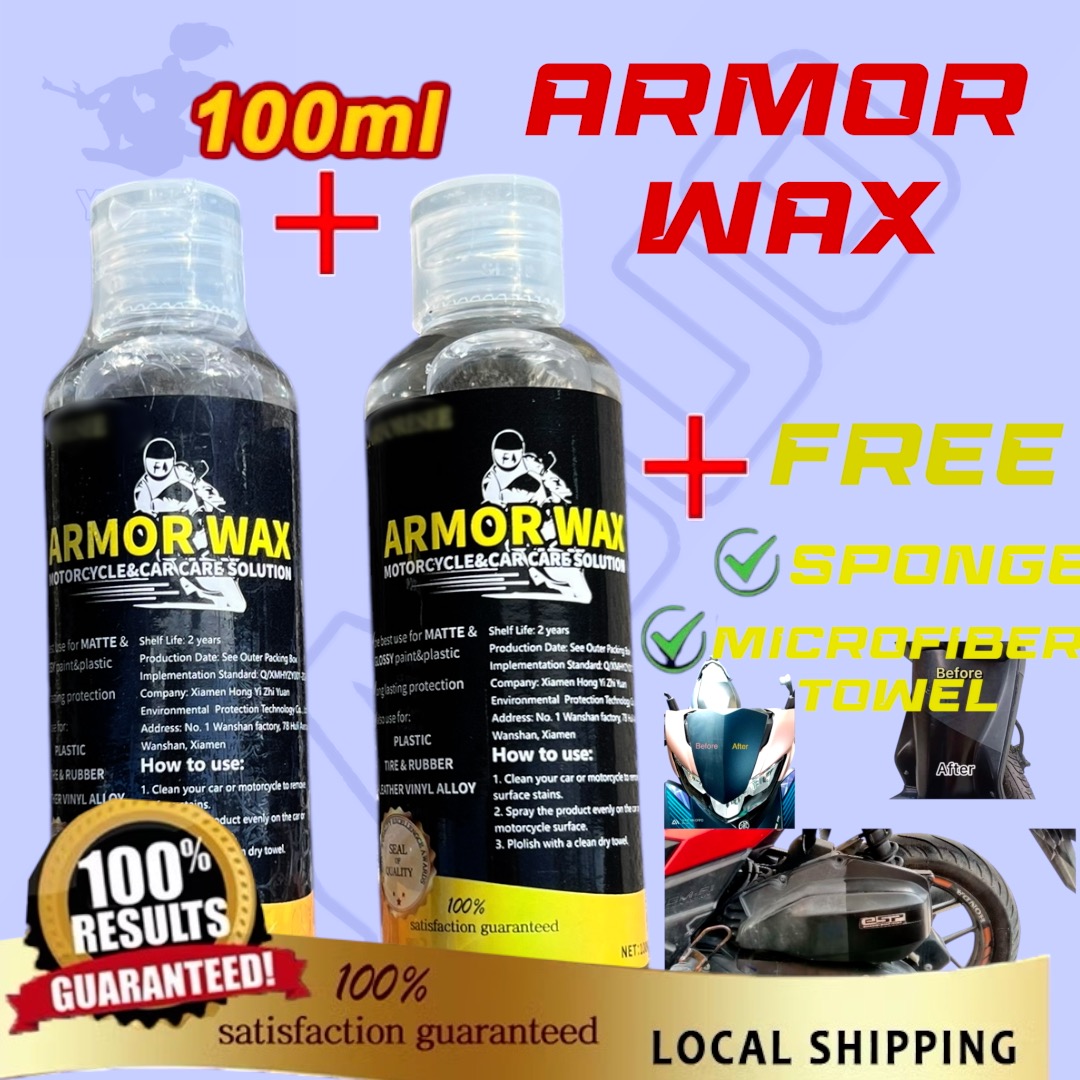 ARMOR WAX 60ML BUY 1 TAKE 1 free sponge and microfiber towel | Shopee ...