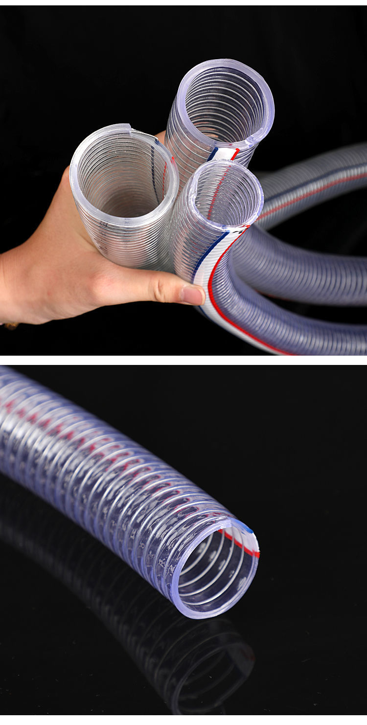 New material PVC wire hose Transparent thickened spiral plastic hose ...