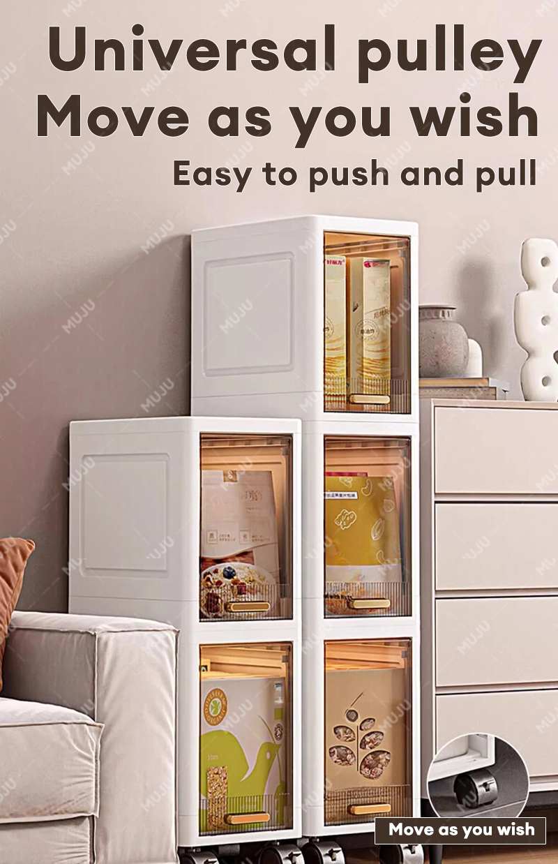 MUJU Bathroom Organizer Slim Cabinet Organizer Flip Top Storage Box ...