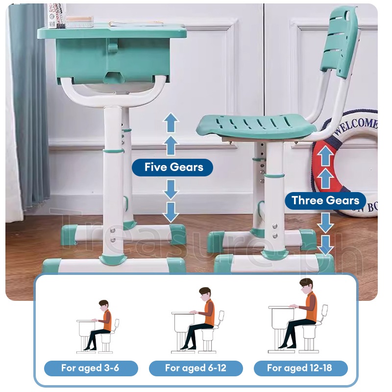 Study Table For Kids Adjustable Height Study Table And Chair Set For ...