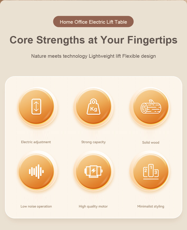 Solid wood electric lift table computer table home desk study table ...